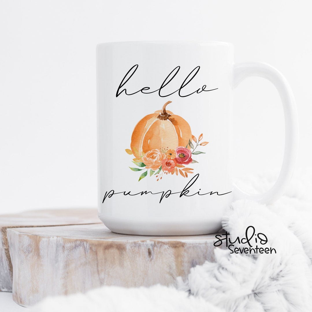 Hello Pumpkin Mug, Cute Coffee Mug for Fall, Fall Autumn Decor, First ...