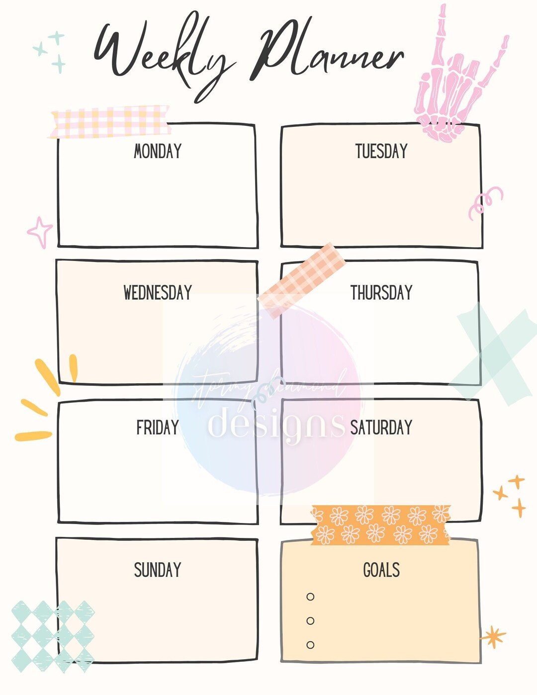 Skelly Weekly Planner Weekly Planner, Planner, Printable Planner ...