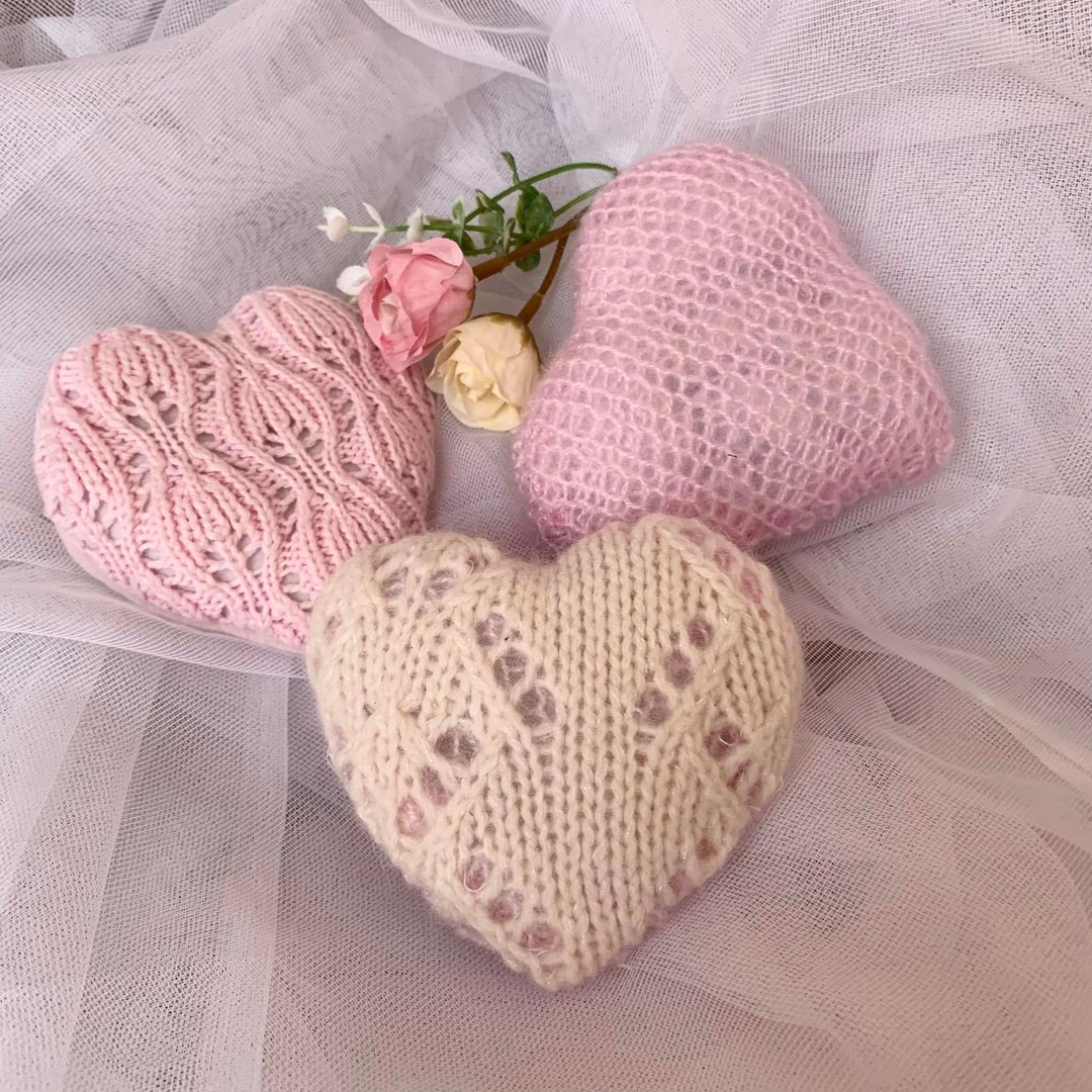 Mini Heart Pillows Heart Bowl Filler Stuffed Heart Repurposed Sweater ...