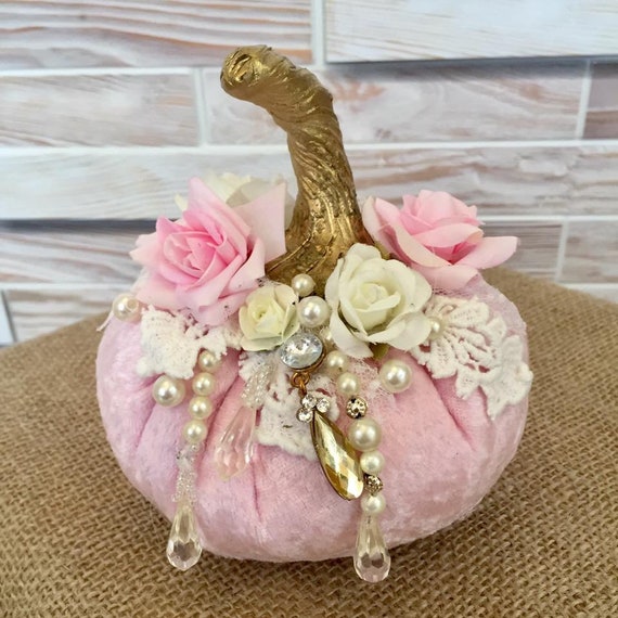 Pink Velvet Pumpkins Pumpkin Centerpiece Stuffed Pumpkin - Etsy