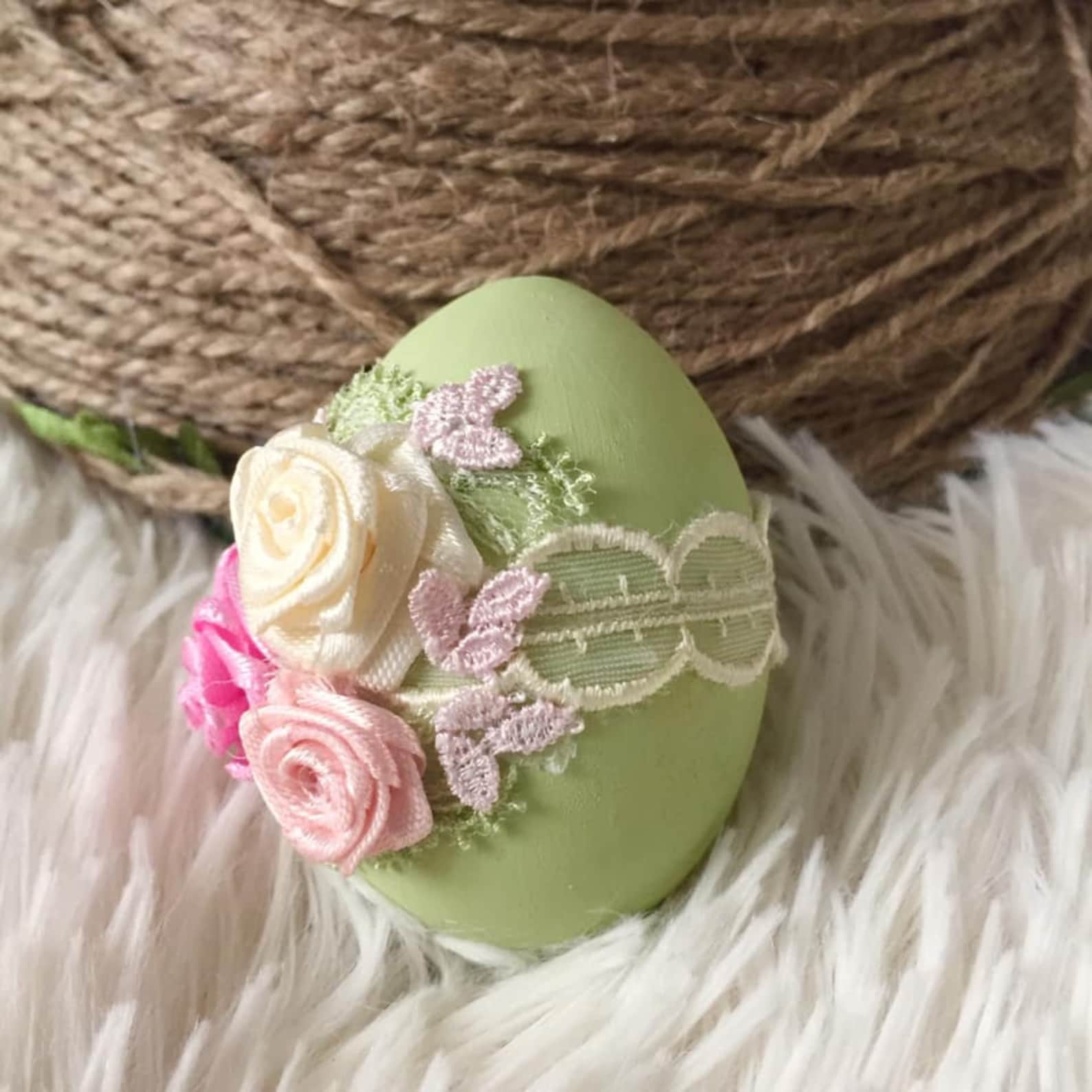Shabby Chic Easter Eggs Wooden Eggs Easter Basket Ideas - Etsy