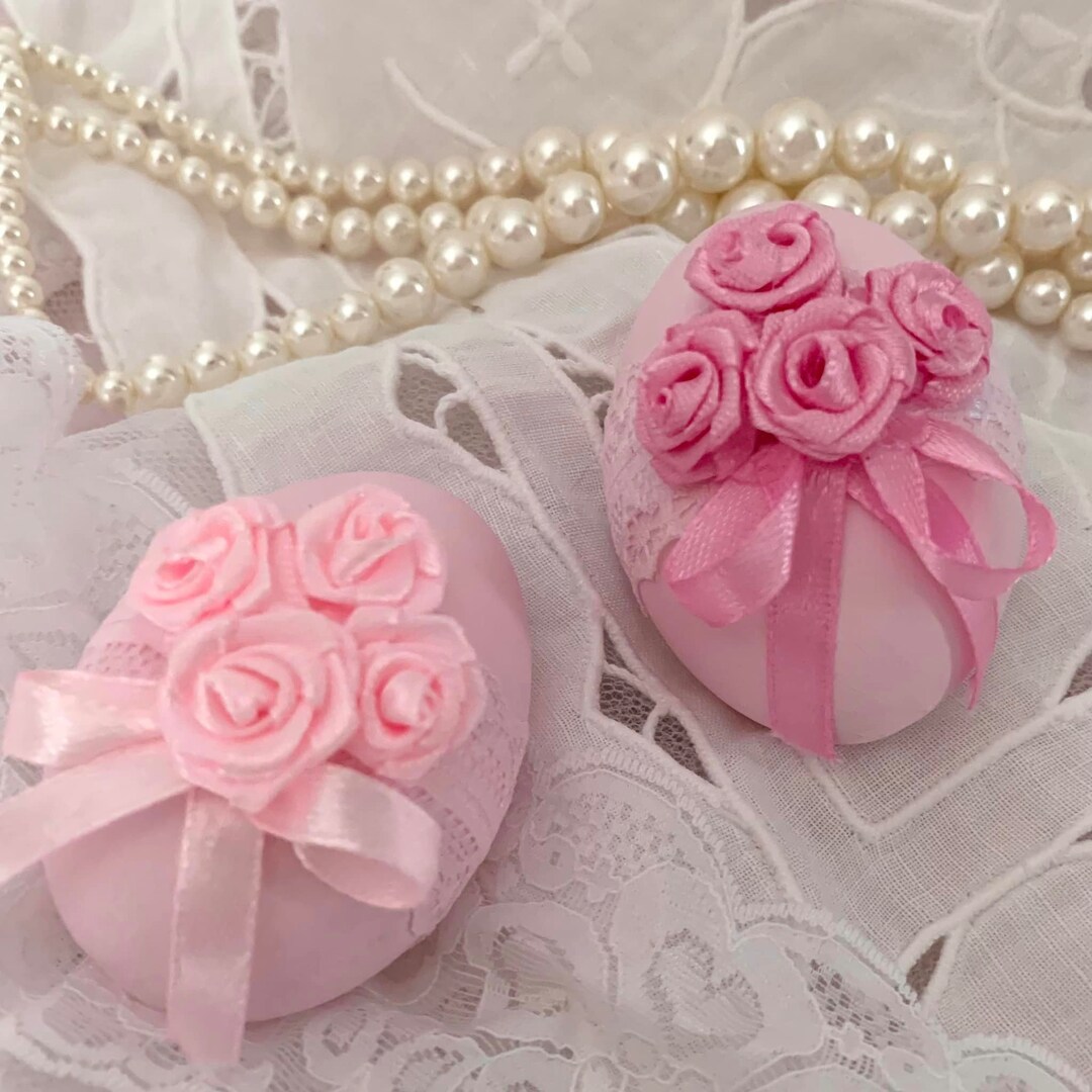 Pink Shabby Chic Easter Eggs Bowl Fillers Handmade Decorated Eggs ...