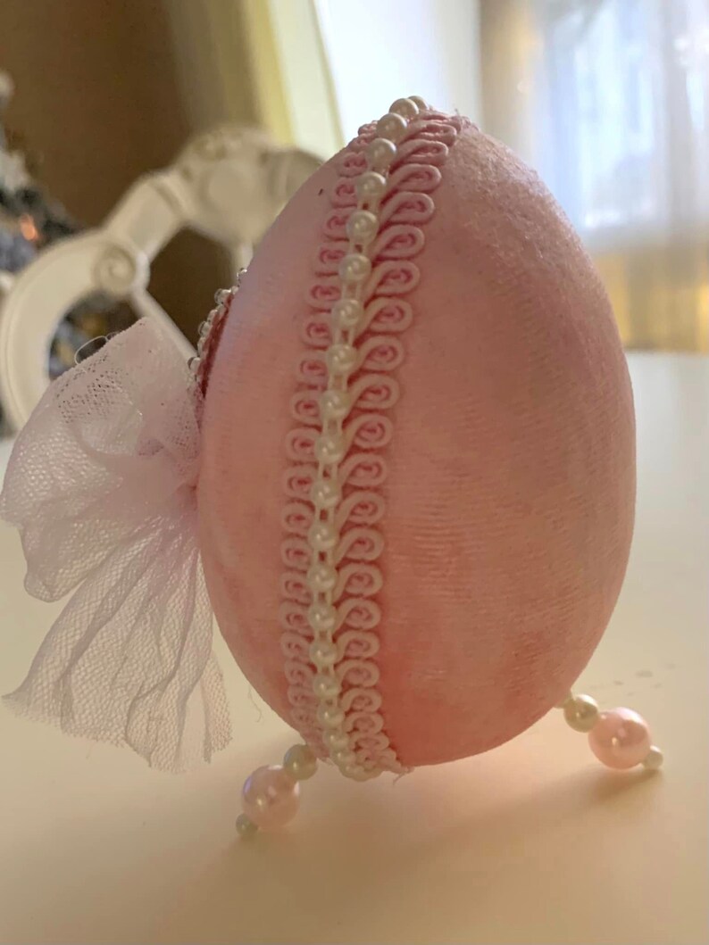 Pink Velvet Eggs Shabby Chic Easter Tier Tray Easter - Etsy