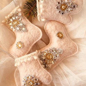 SET2 Felt Mitten Ornaments Mini Mitten Ornament - Etsy