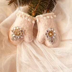 SET2 Felt Mitten Ornaments Mini Mitten Ornament - Etsy