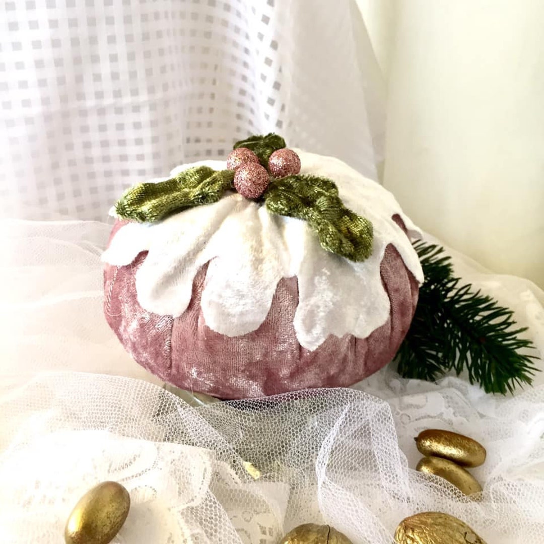 Blush Pink Christmas Pudding Ornament Xmas Pudding Decor Plum Pudding ...