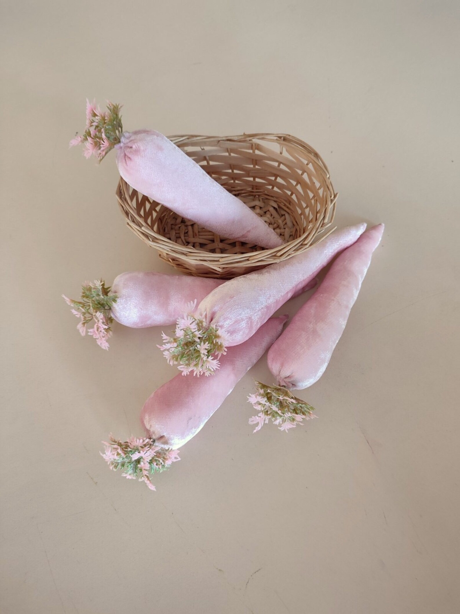 Handmade Fabric Carrots Bunny Bait Easter Tiered Tray Decorations ...