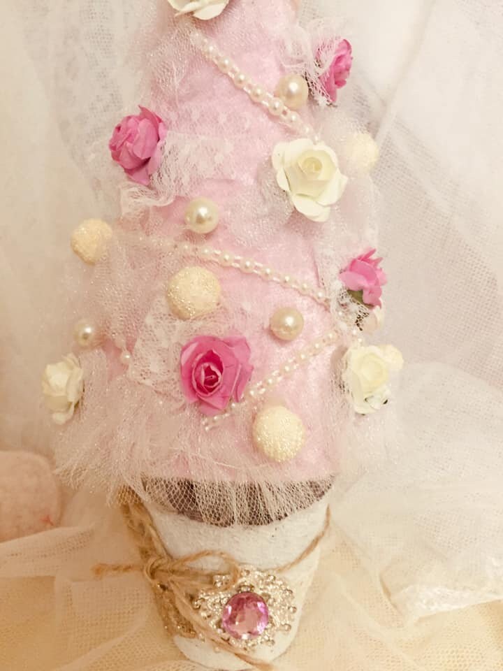 Pink Christmas Tre. Shabby Chic Tree . | Etsy