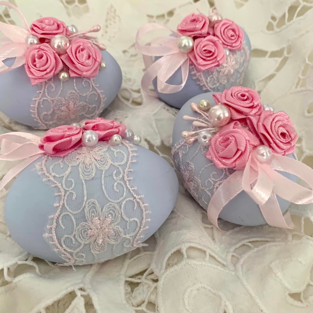 Shabby Chic Easter Eggs Pastel Easter Egg Wooden Easter Eggs - Etsy