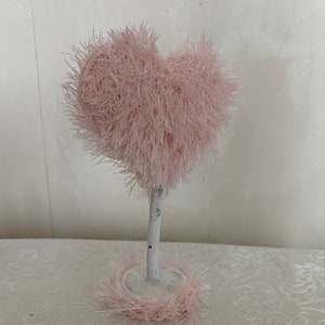 Light Pink Fuzzy Heart Shabby Chic Heart - Etsy