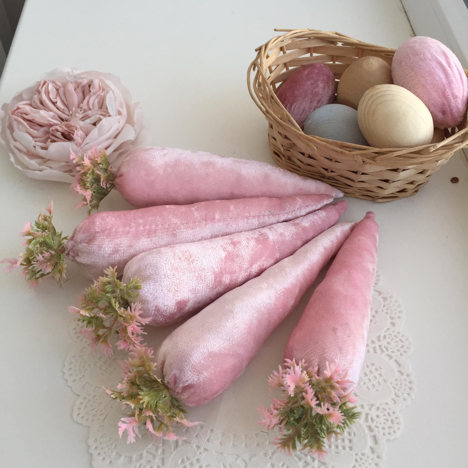 Handmade Fabric Carrots Bunny Bait Easter Tiered Tray Decorations ...