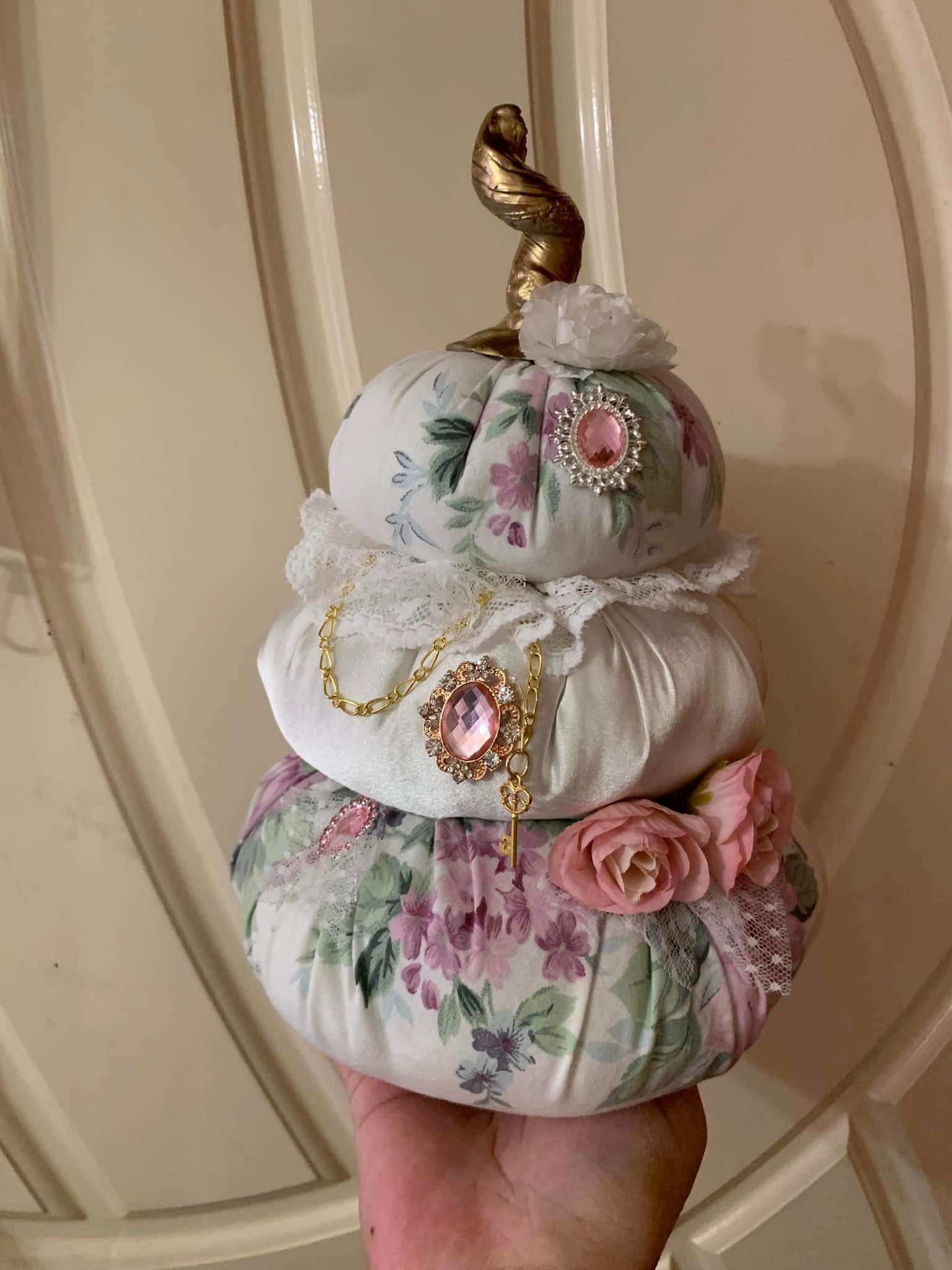 Pumpkin Topiary Stacked Pumpkins Shabby Chic Pumpkin - Etsy