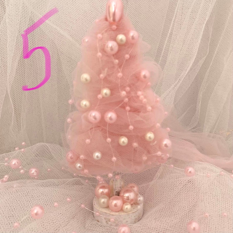 Pink Mini Christmas Tree Pink Christmas Tiered Tray Decor - Etsy