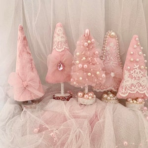Pink Mini Christmas Tree Pink Christmas Velvet Trees - Etsy