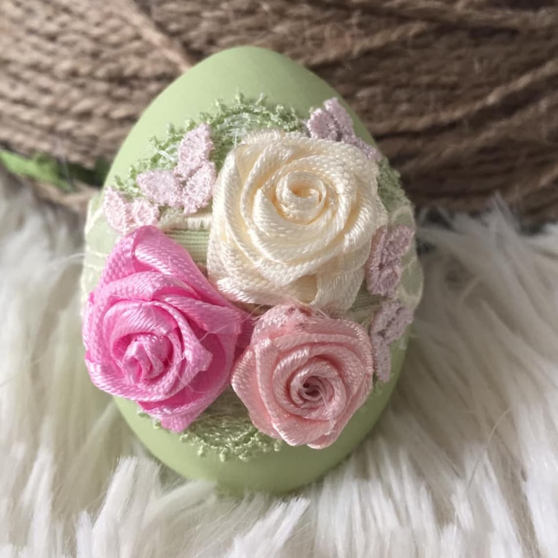 Shabby Chic Easter Eggs Wooden Eggs Easter Basket Ideas - Etsy