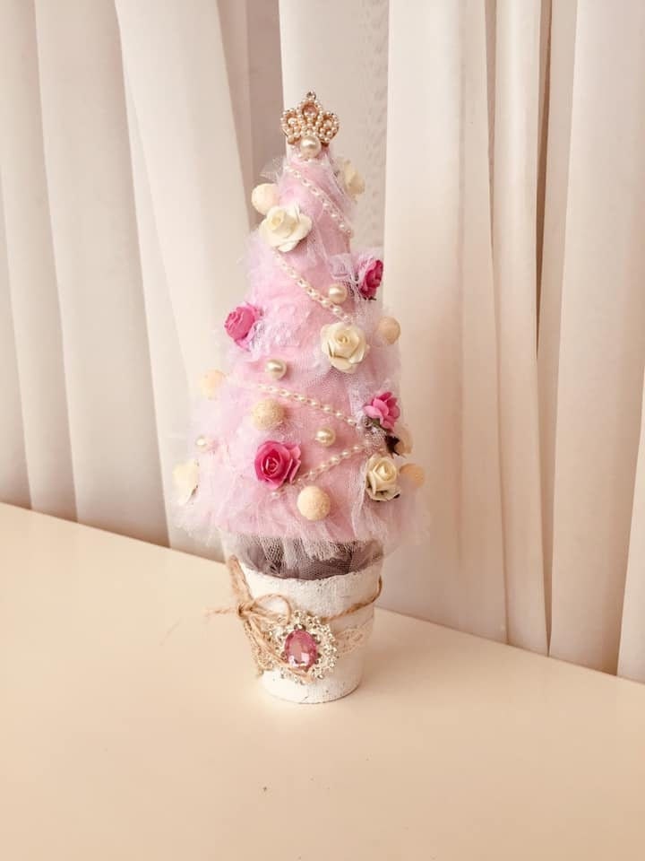 Pink Christmas Tre. Shabby Chic Tree . | Etsy