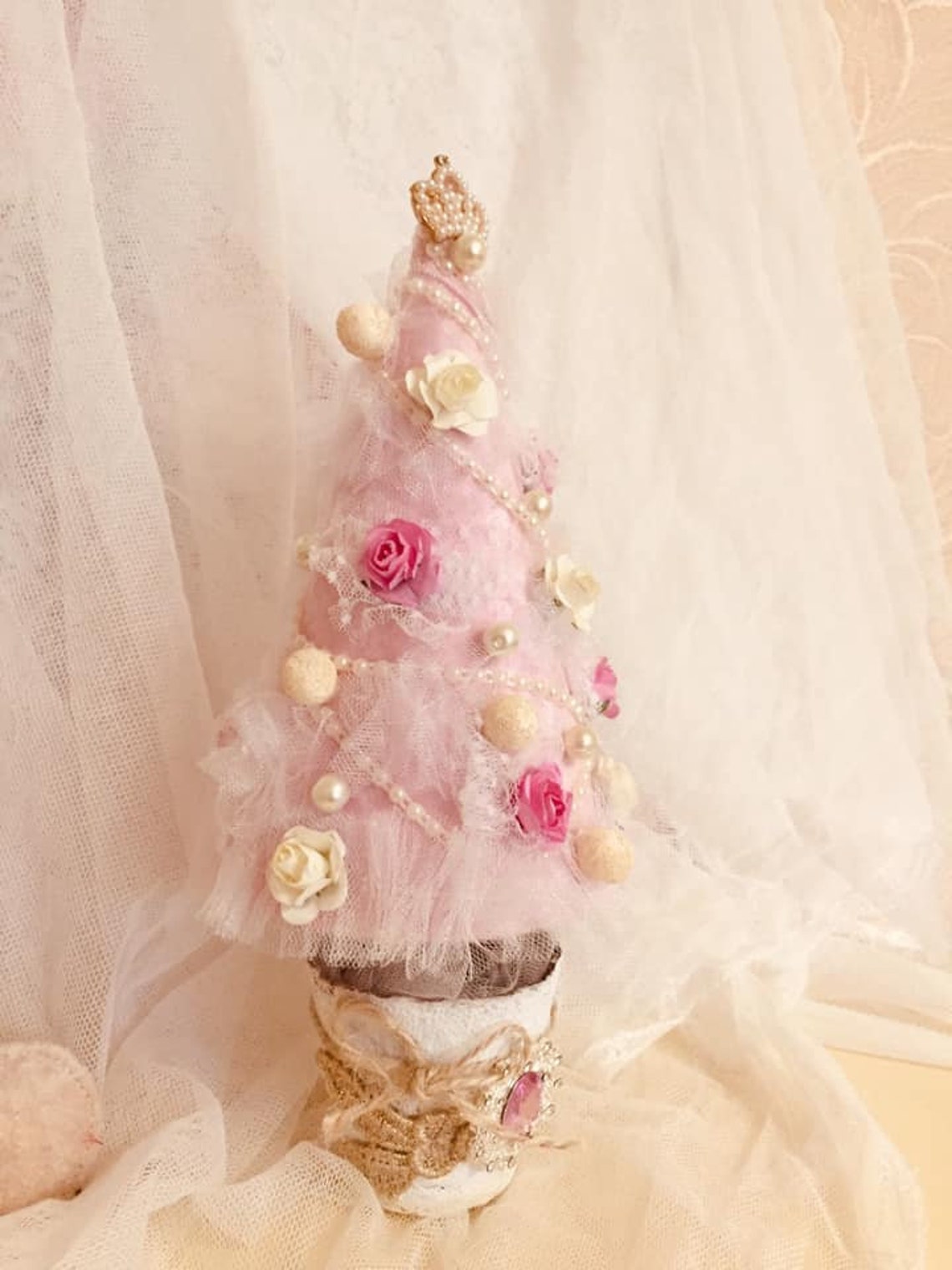 Pink Christmas Tre. Shabby Chic Tree . | Etsy