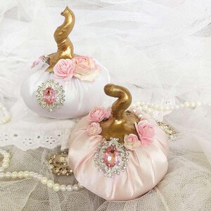 Rhinestone Pumpkin Pink Pumpkin Fall Wedding Decor Small Pumpkins for ...