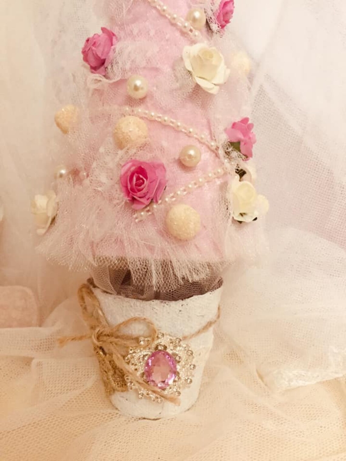 Pink Christmas Tre. Shabby Chic Tree . | Etsy