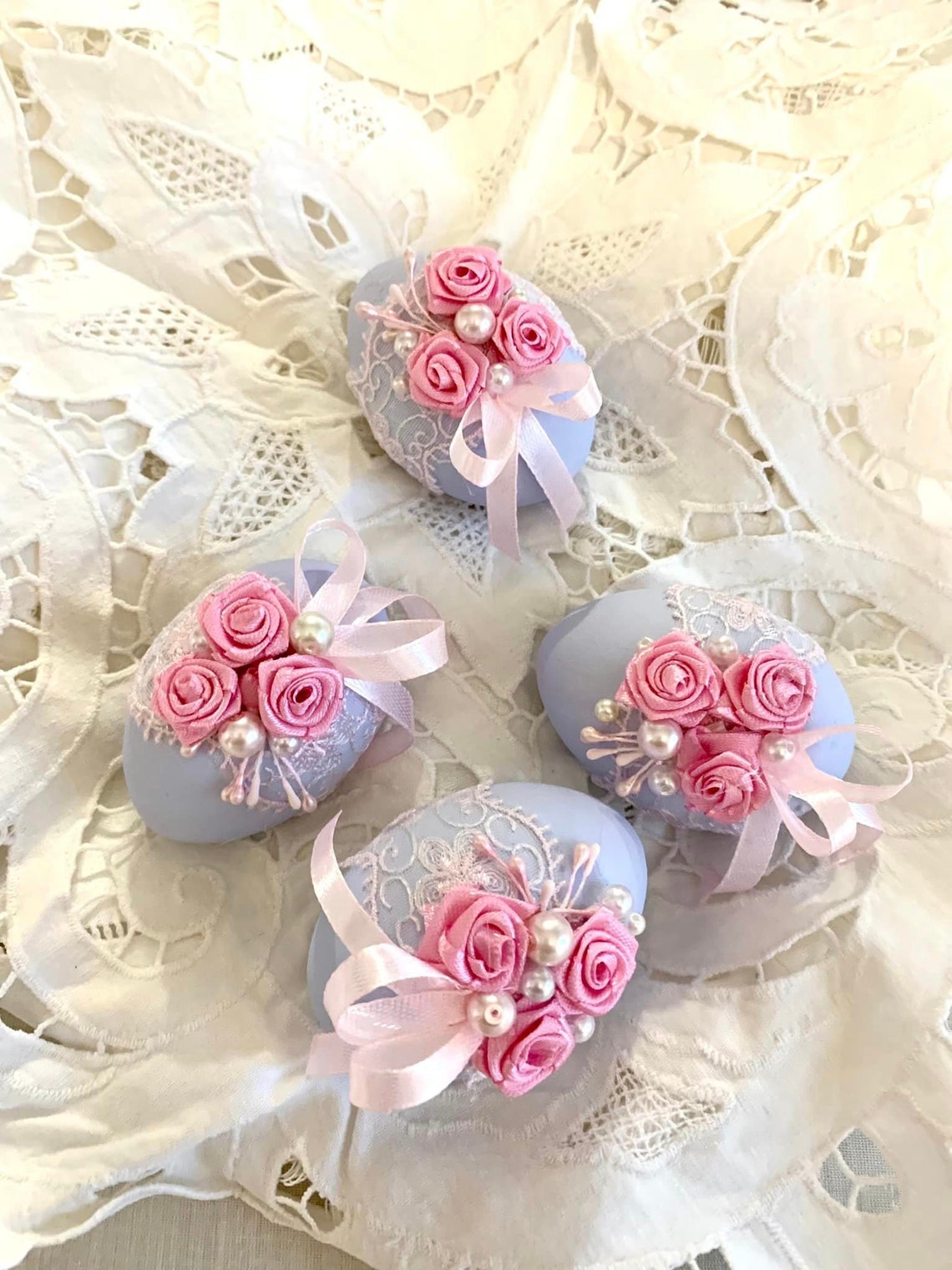 Shabby Chic Easter Eggs Pastel Easter Egg Wooden Easter Eggs - Etsy