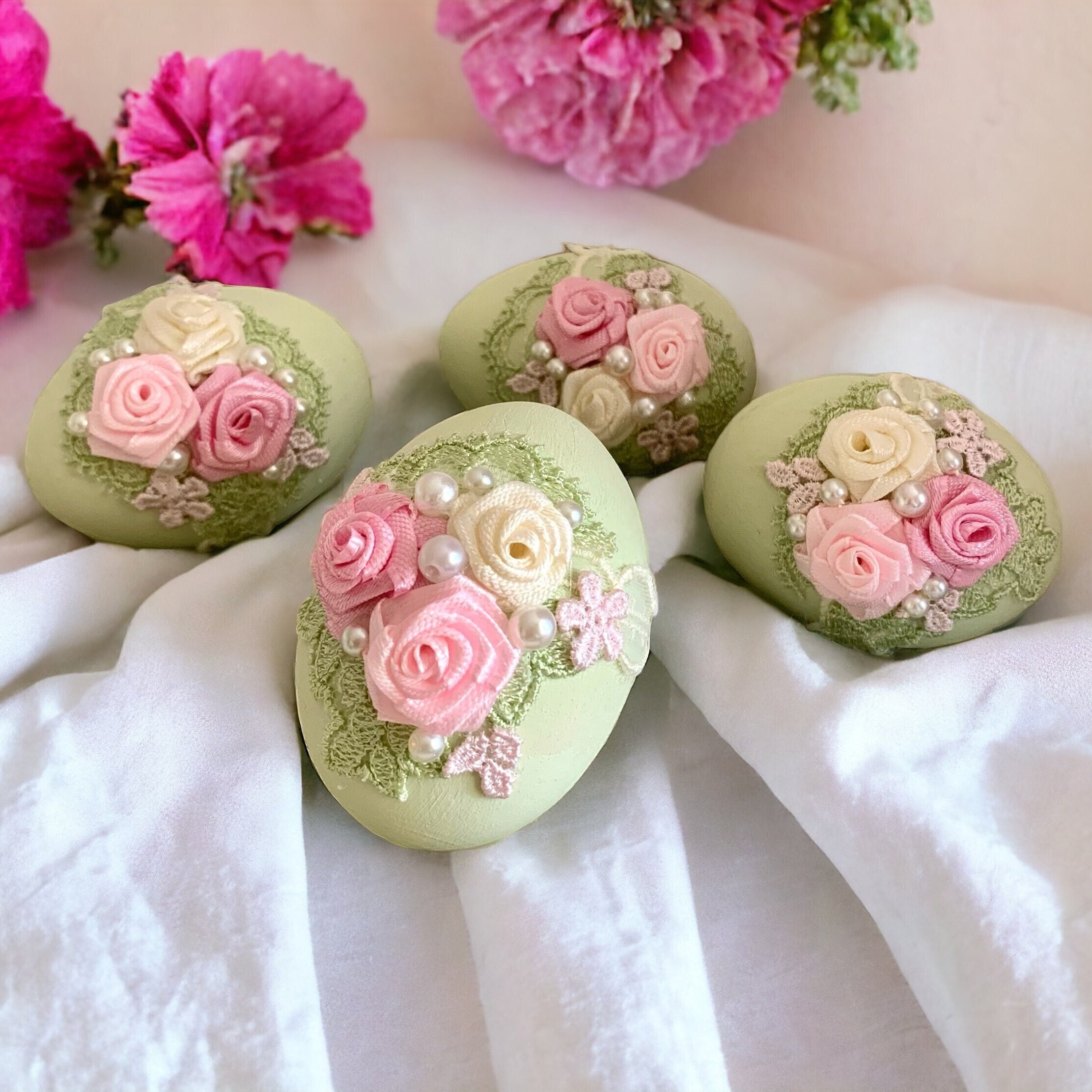 Shabby Chic Easter Eggs Wooden Eggs Easter Basket Ideas Decorated Eggs ...