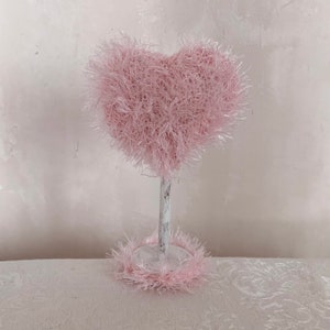Light Pink Fuzzy Heart Shabby Chic Heart - Etsy