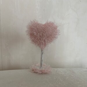 Light Pink Fuzzy Heart Shabby Chic Heart - Etsy