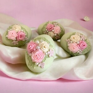 SET 2 Shabby Chic Easter Eggs Decorative Eggs Wooden Easter Eggs - Etsy
