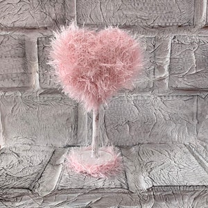 Light Pink Fuzzy Heart Shabby Chic Heart - Etsy