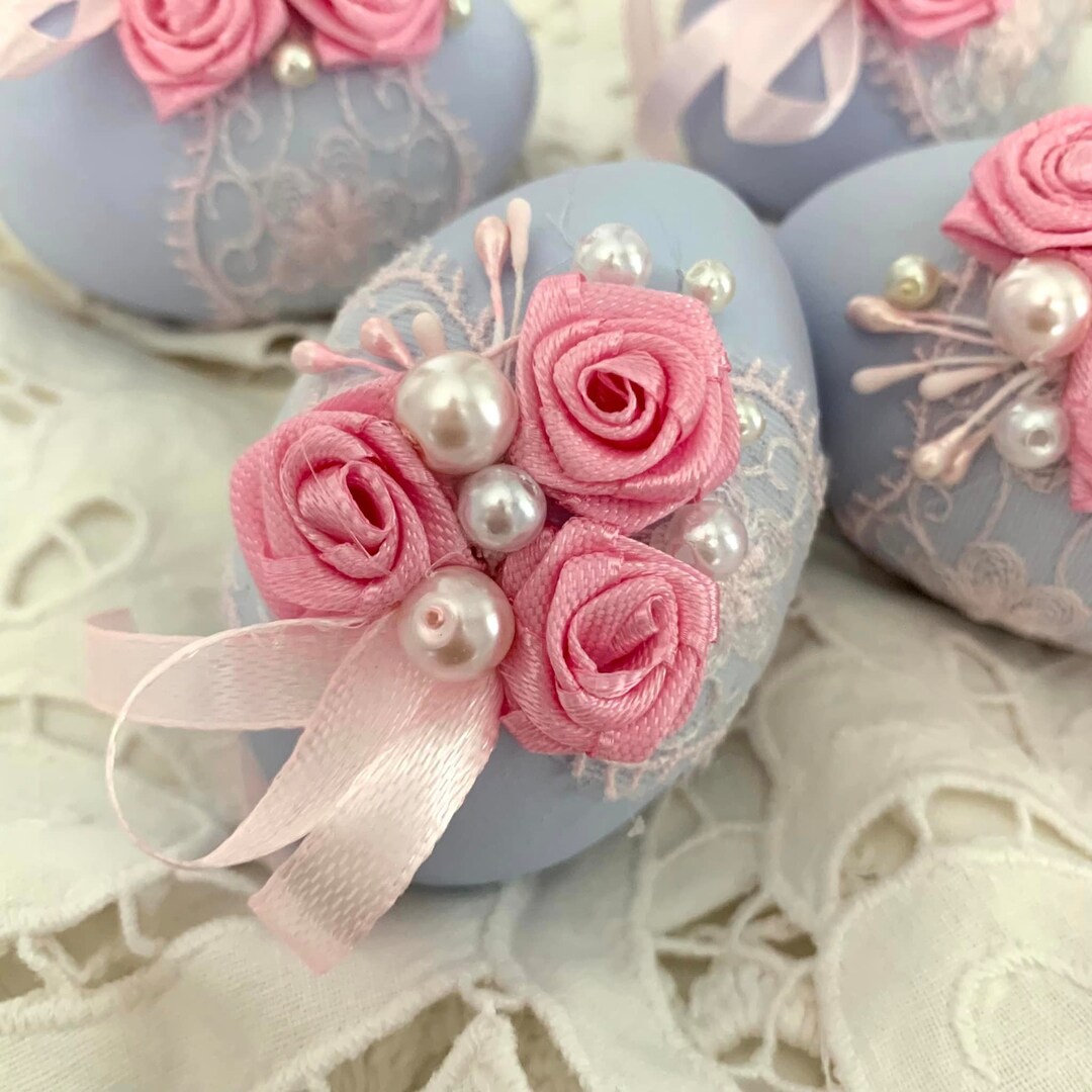 Shabby Chic Easter Eggs Decorative Eggs Wooden Easter Eggs - Etsy