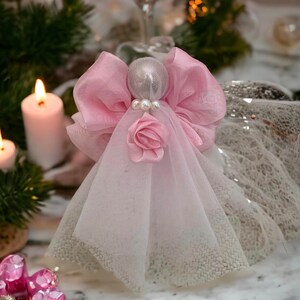 Pink Christmas Angel Ornament: Handmade Shabby Chic Decor - Etsy