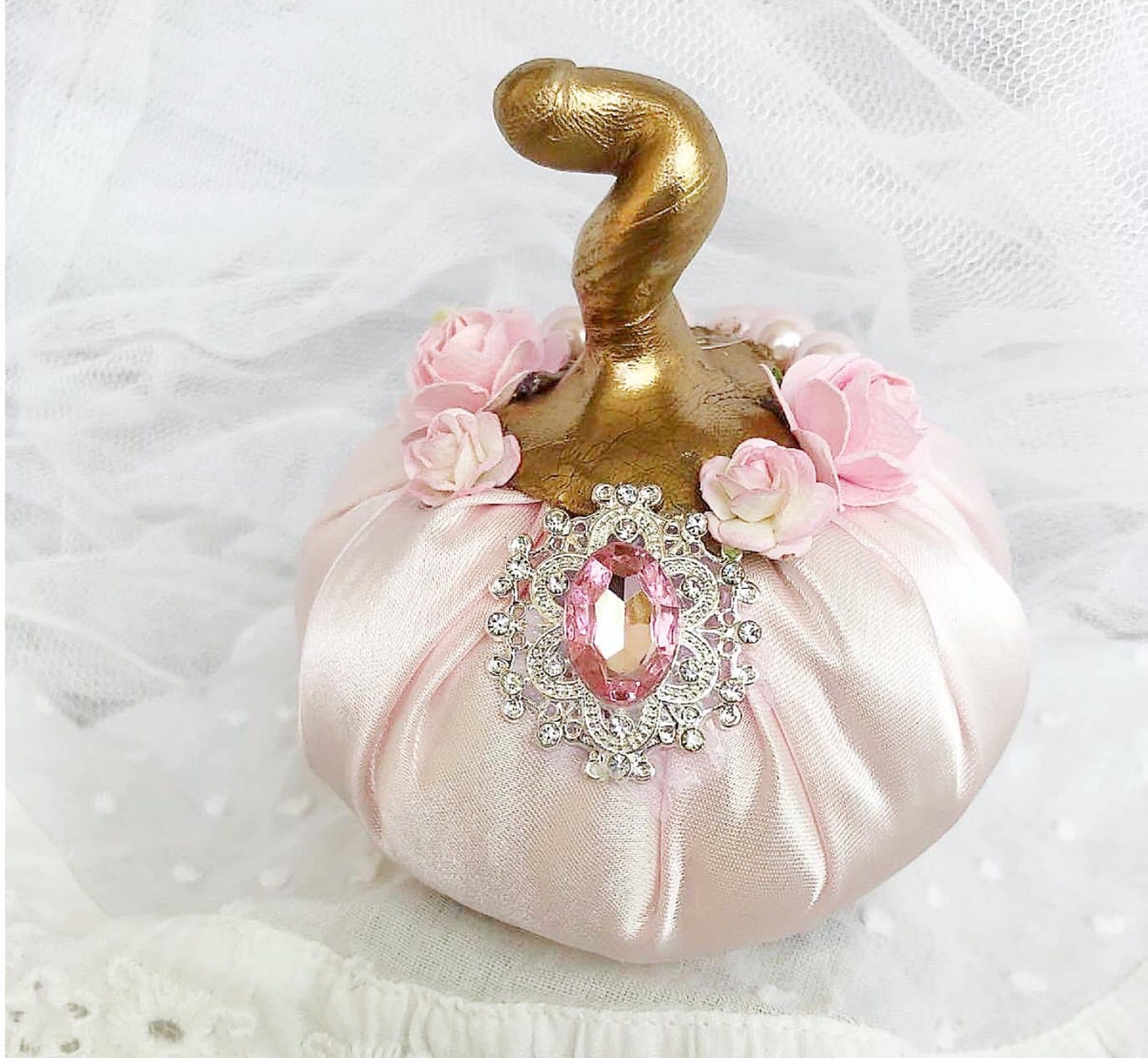 Rhinestone Pumpkin Pink Pumpkin Fall Wedding Decor Small - Etsy