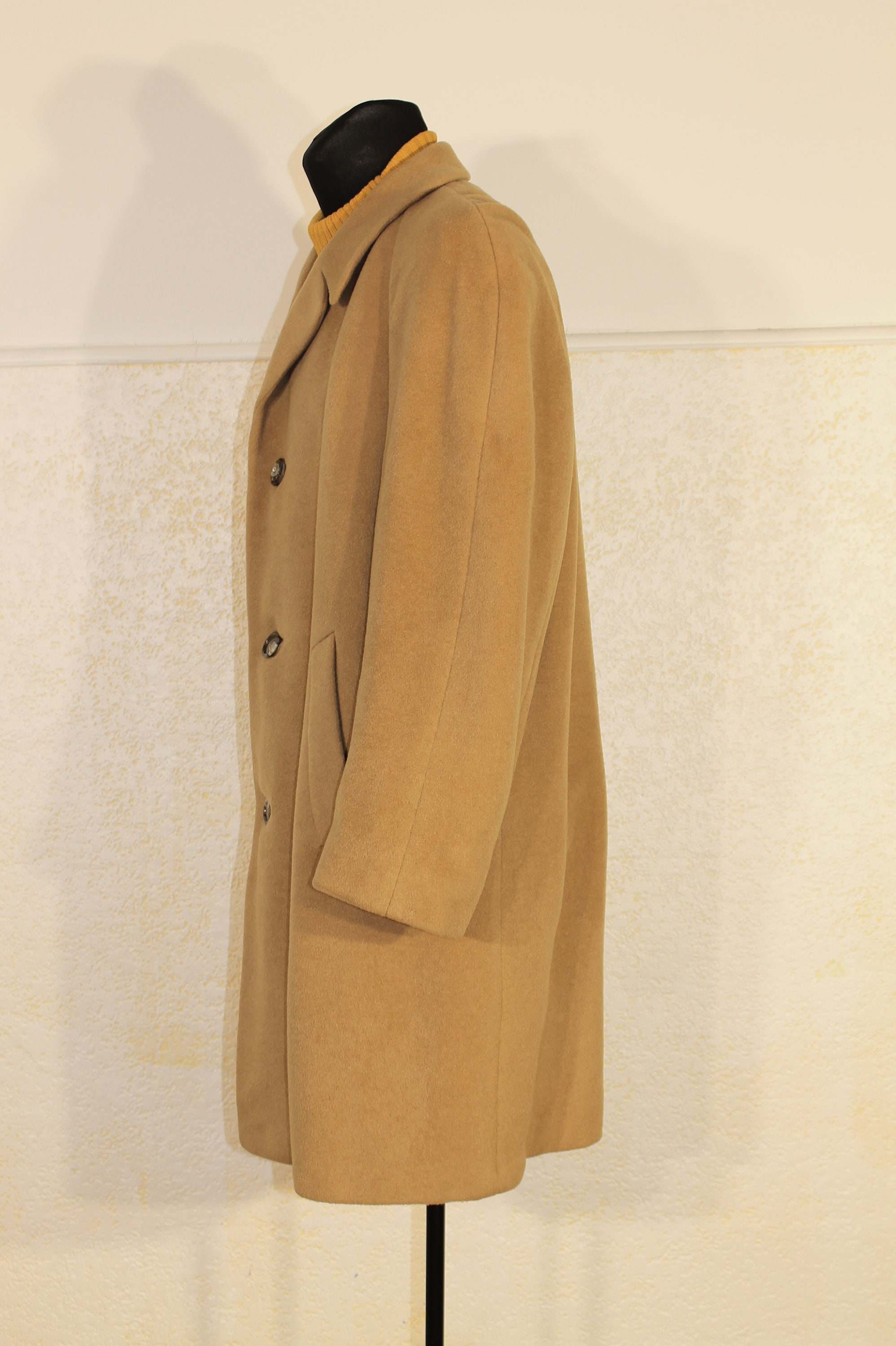Vintage Camel Hair Coat Men, Winter Coat, Brown Coat, Wool Coat, Camel ...
