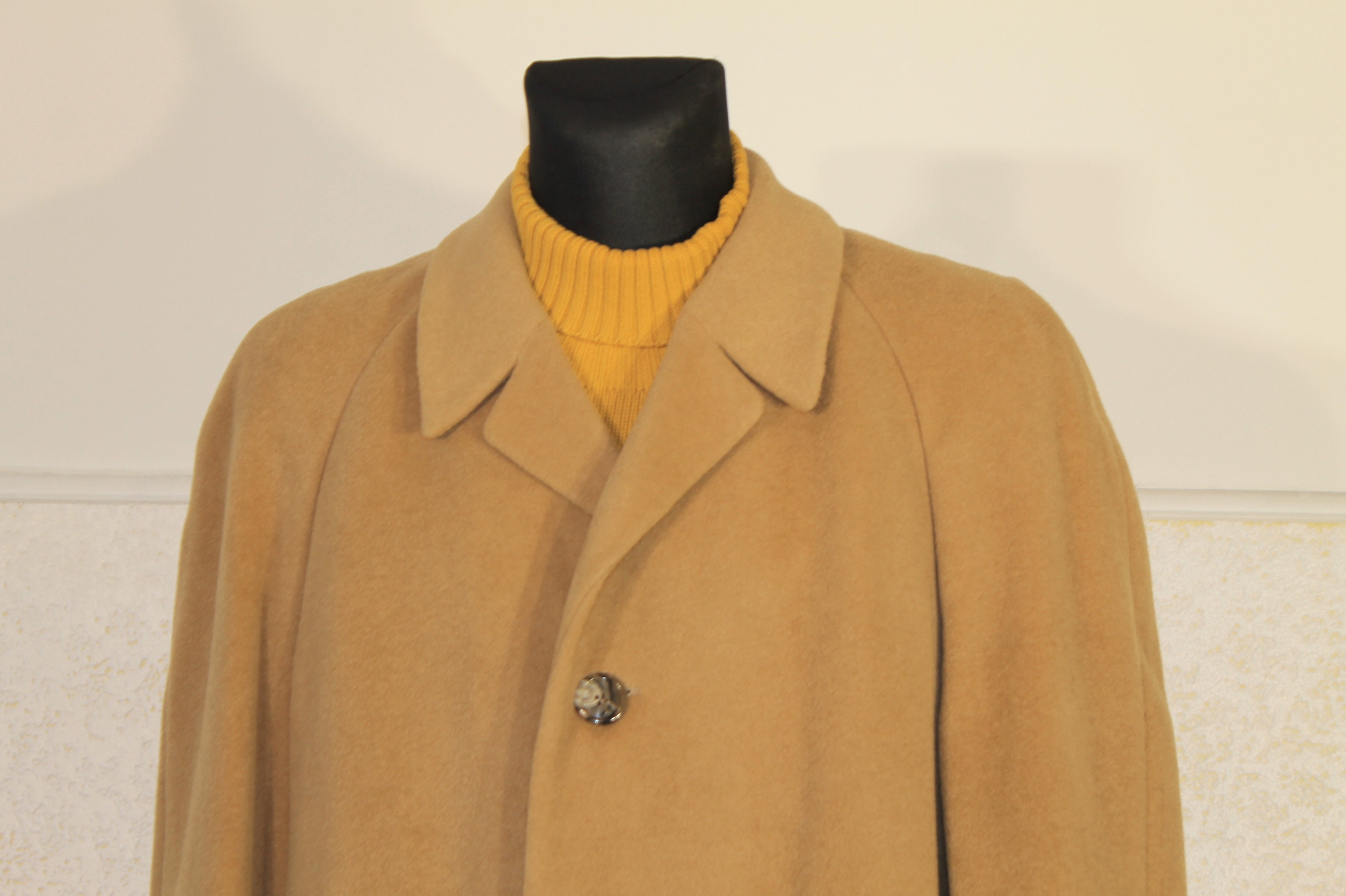 Vintage Camel Hair Coat Men, Winter Coat, Brown Coat, Wool Coat, Camel ...