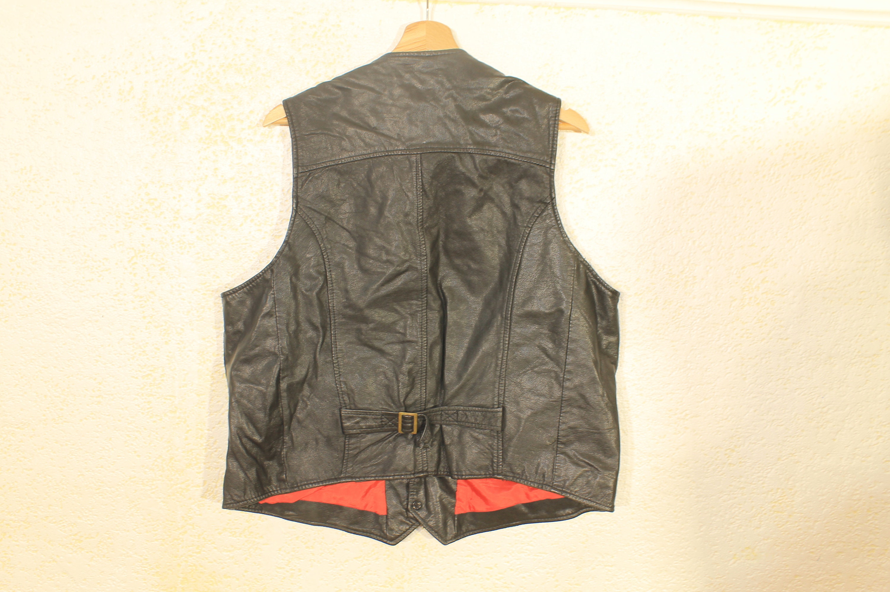 Vintage Black Leather Vest, Vintage Leather Waistcoat, Jofama Vest ...
