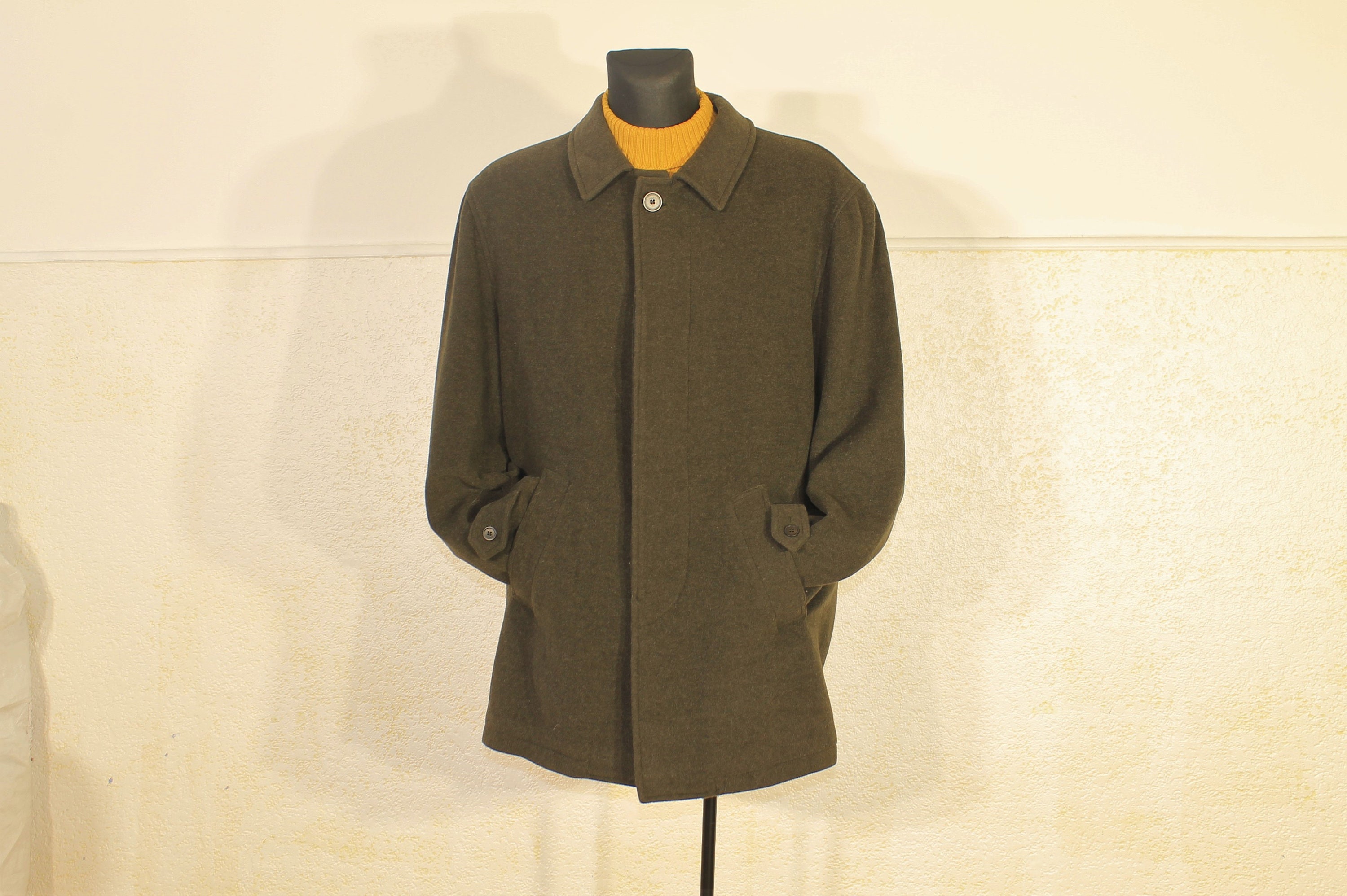 Alpaca Coat Men, Cashmere Coat, Vintage Green Wool Coat, Loden, Italian ...