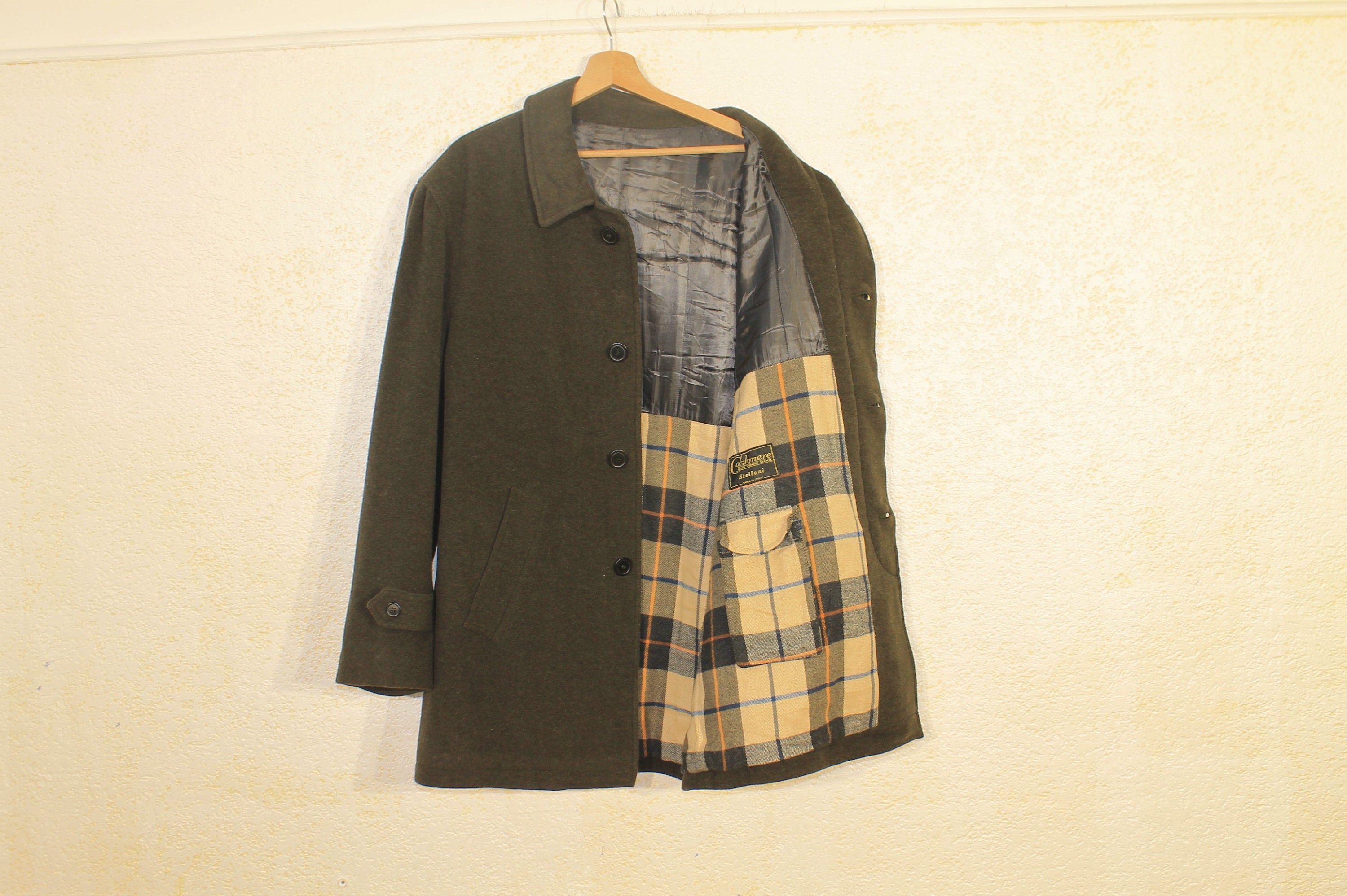 Alpaca Coat Men, Cashmere Coat, Vintage Green Wool Coat, Loden, Italian ...