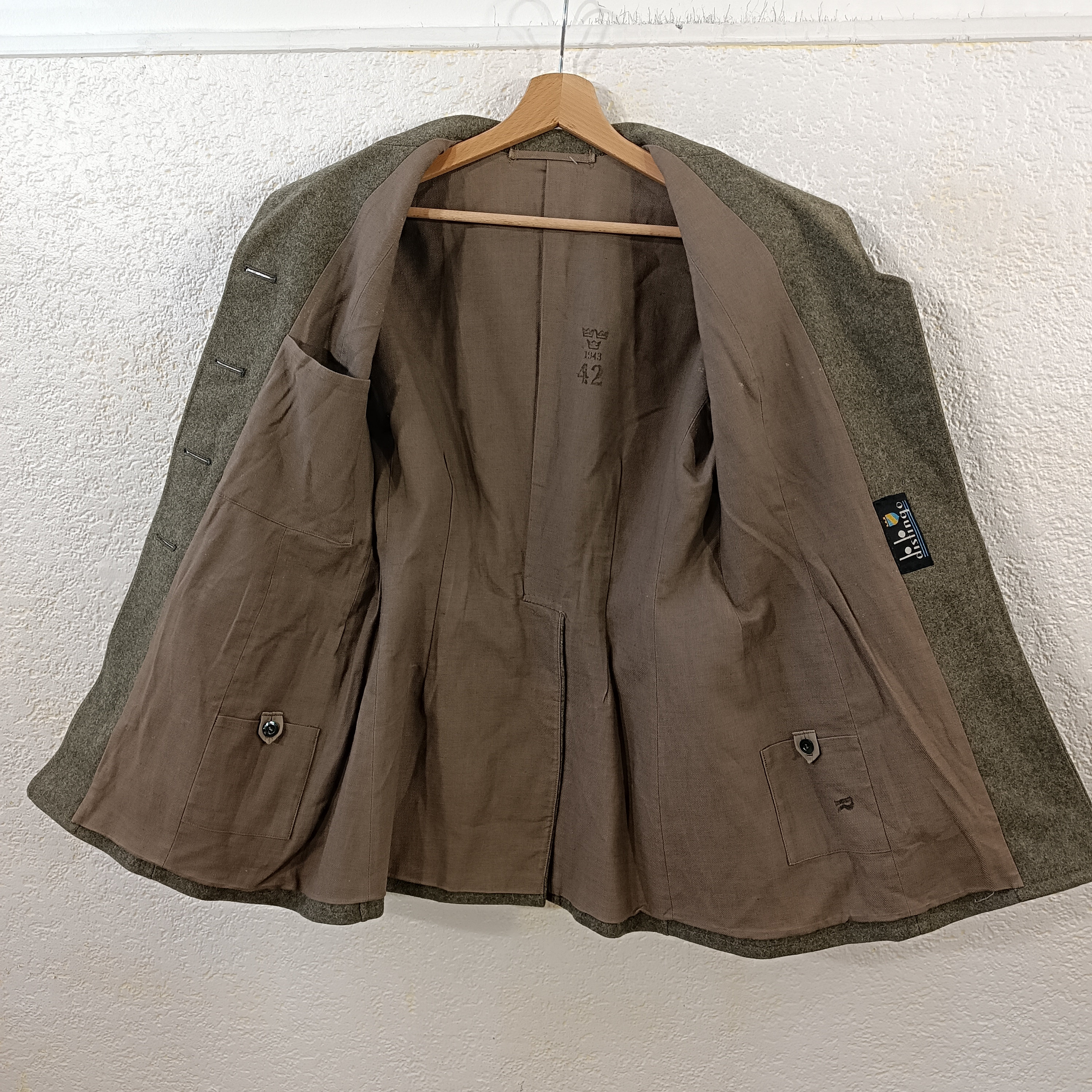 WW2 1943 Vintage Swedish Army Surplus Trench Coat, Wool Trench Coat ...