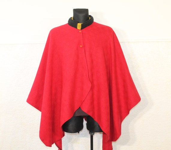 Vintage Wool Cape Women / Red Cape / Red Wool Cape / … - Gem