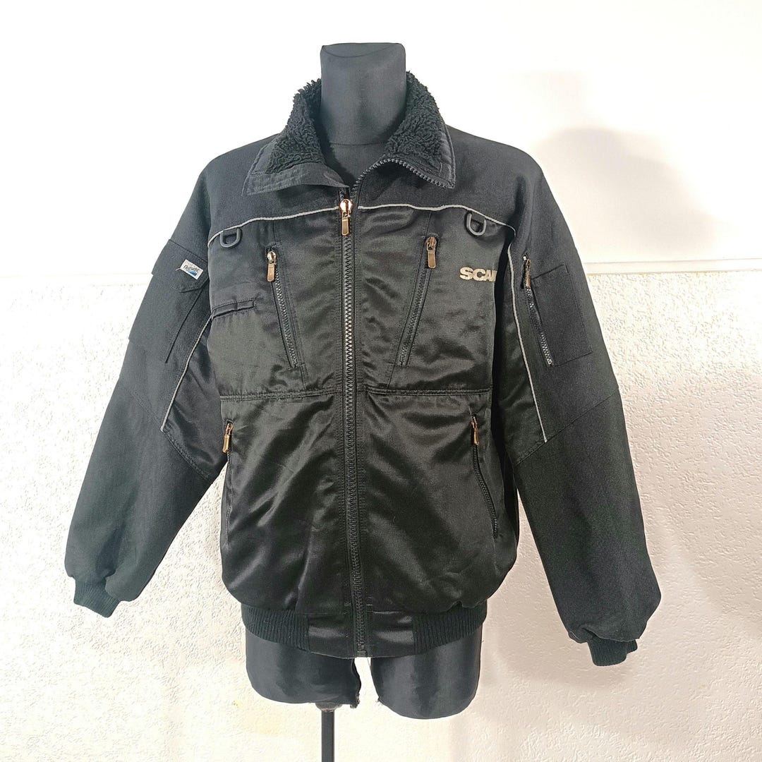 Scania Black Jacket Men Size Medium, Vintage Scania Jacket, Black ...