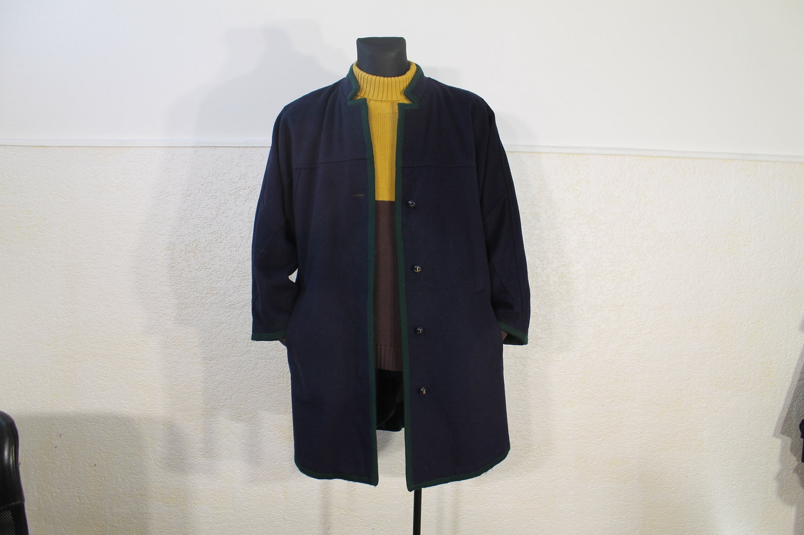 Navy Wool Loden Frey Trachten Cape Oversized Winter Maxi Overcoat Women ...