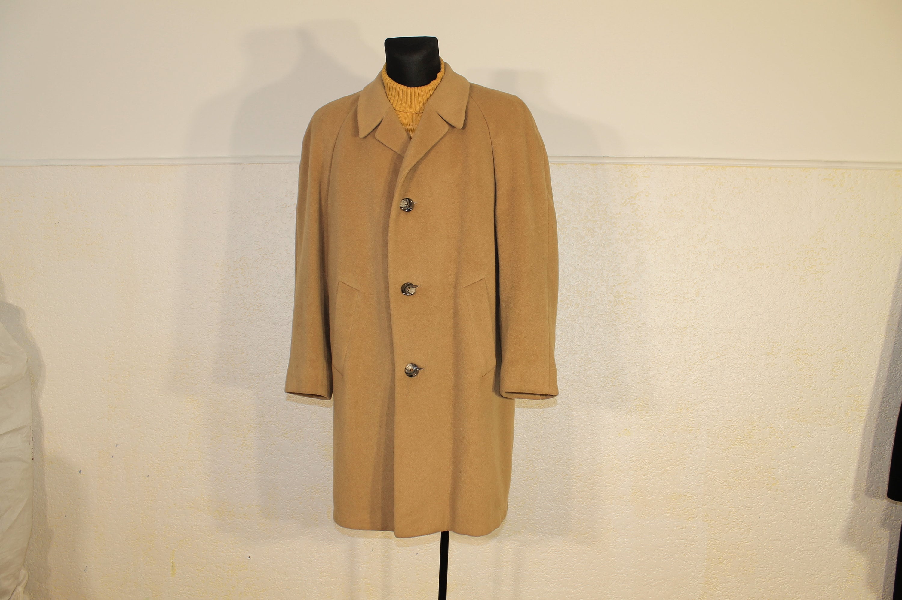 Vintage Camel Hair Coat Men, Winter Coat, Brown Coat, Wool Coat, Camel ...