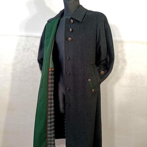 Vintage Steinbock Himalaya Loden Black Cashmere Wool Overcoat Austrian ...