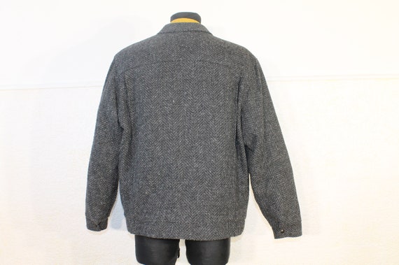 Vintage Gray Tweed Jacket, Gray Wool Jacket Vintage M… - Gem