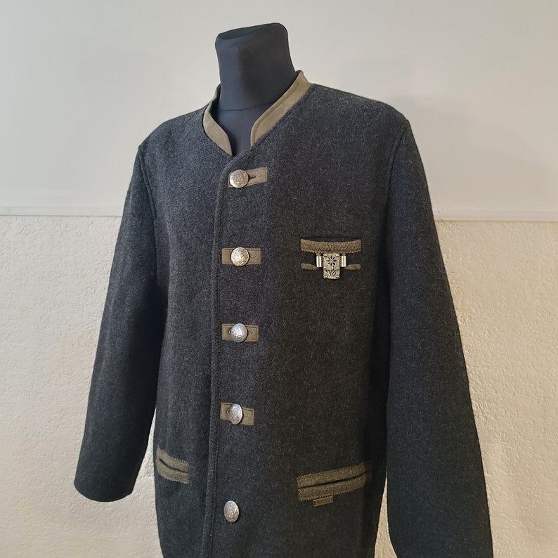 Dirndl Jacket Men, Black Boiled Wool Jacket, Tyrolean Jacket ...
