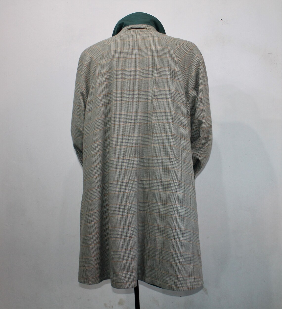 Vintage Trench Coat Women Green Checkered Coat Winter Coat - Etsy