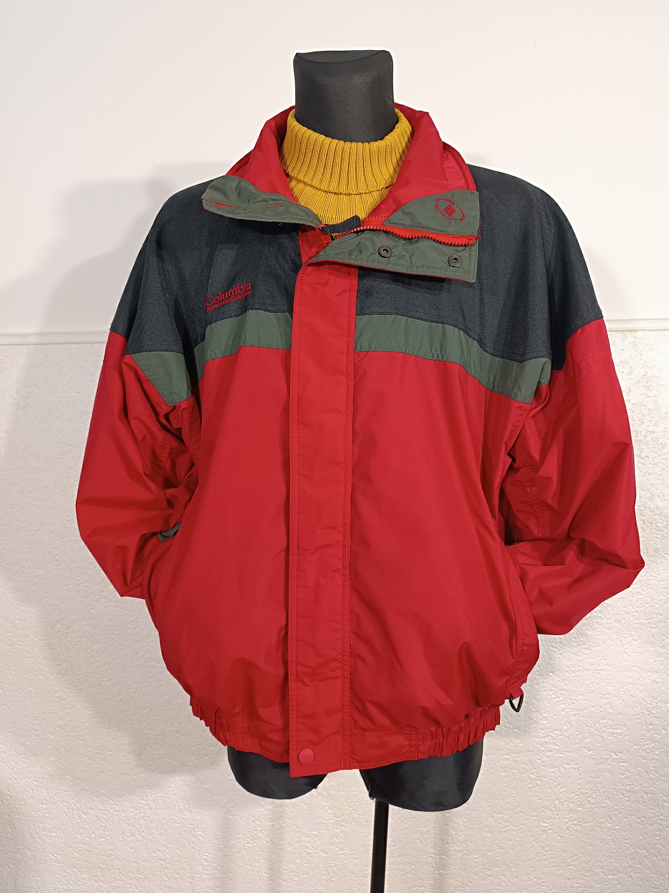 Vintage COLUMBIA 90s Sportswear Jacket Mens L Windbreaker, Red Jacket Vintage Mens - Etsy