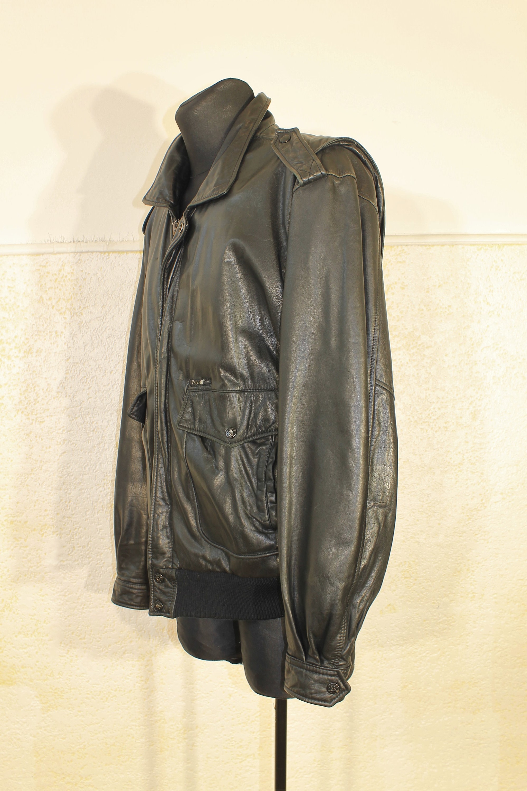A2 Jacket, Petroff Leather Jacket, Aviator Jacket, Black Leather Jacket ...