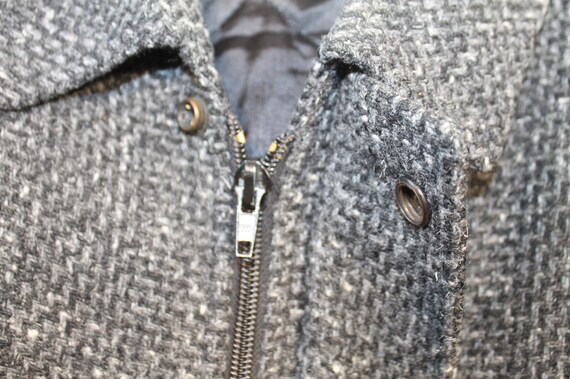 Vintage Gray Tweed Jacket, Gray Wool Jacket Vintage M… - Gem