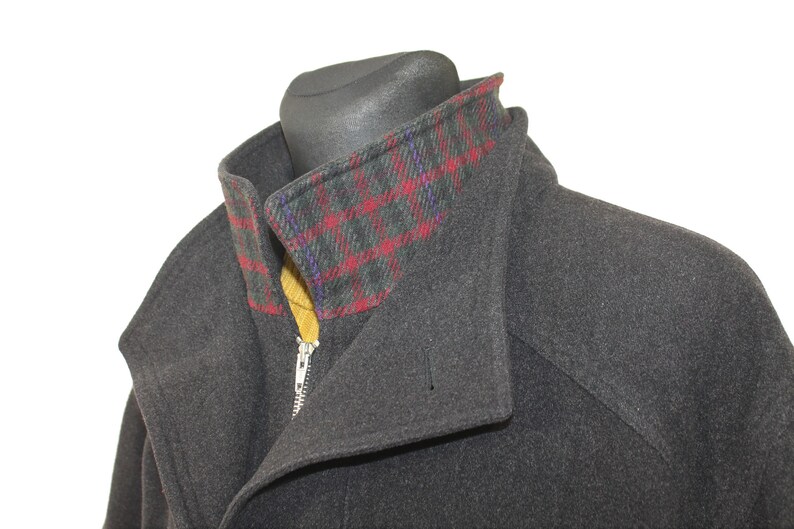 BUGATTI Coat, Wool Coat Men, Double Neck Coat, Plaid Coat, Black Pea ...
